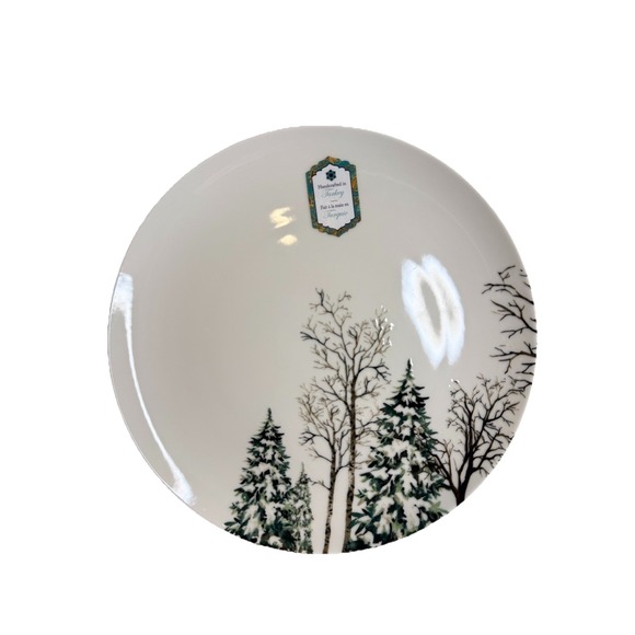 Dining | 4nwt Intesa Home Pine Trees Elevated Design Dinner Plate Set ...